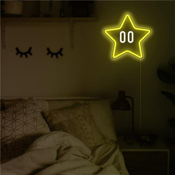 Urban Outfitters | Other | Neon Led Mario Star Wall Sign Gamer Room ...